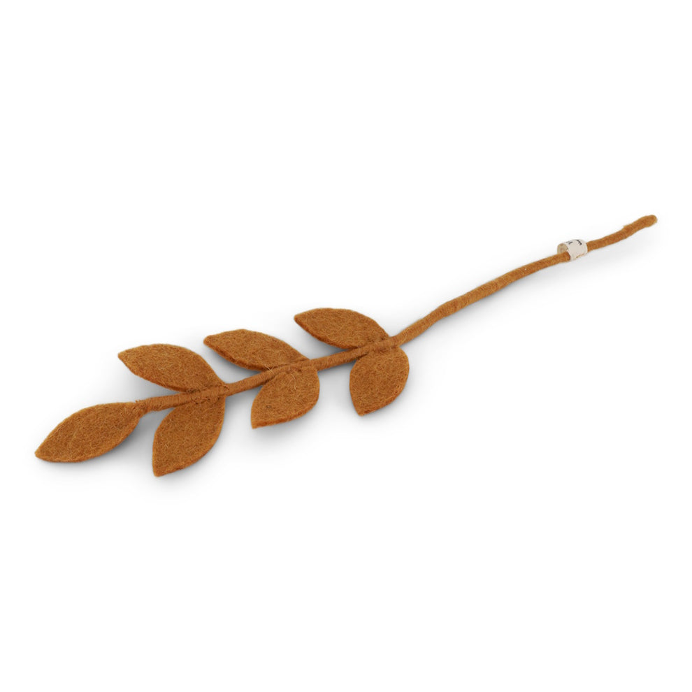 Gry & Sif Felted Leaf Branch Gold Brown – Handmade Fairtrade Décor ...