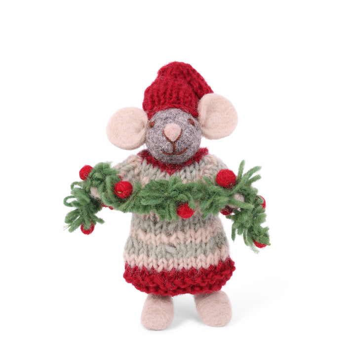 Handmade Felt Mouse with Garland – Nordic Christmas Decoration ...